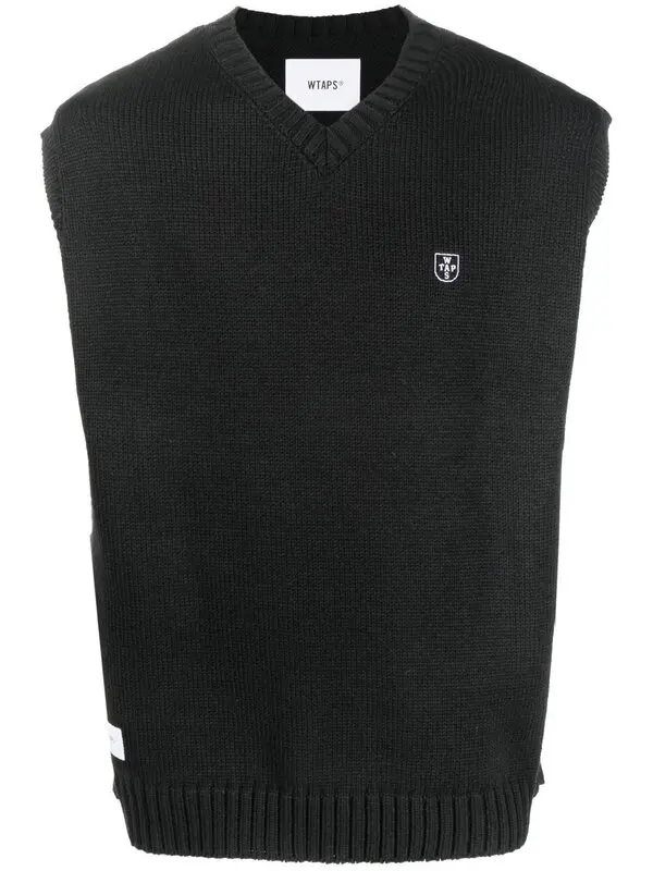 WTAPS V-neck Ribbed Knit Vest