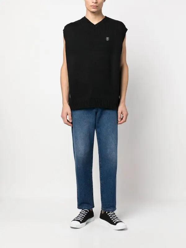 WTAPS V-neck Ribbed Knit Vest