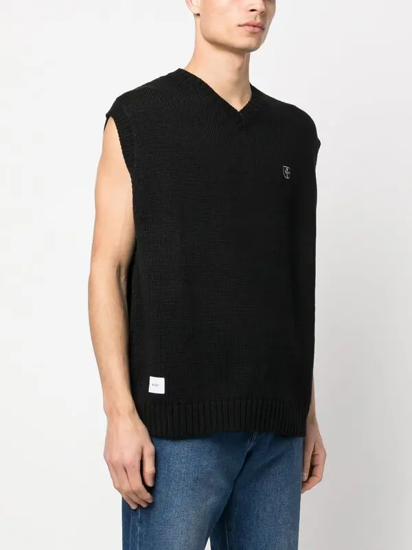WTAPS V-neck Ribbed Knit Vest
