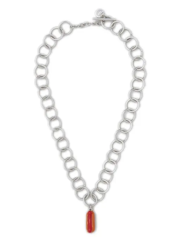 Marni Hot Dog Charm Necklace - Silver