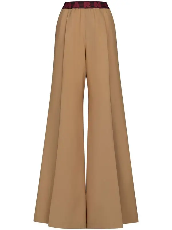 Marni Logo-waistband Flared Trousers
