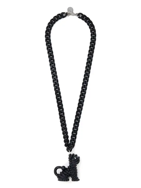 Marni Dog-motif Charm Necklace - Black