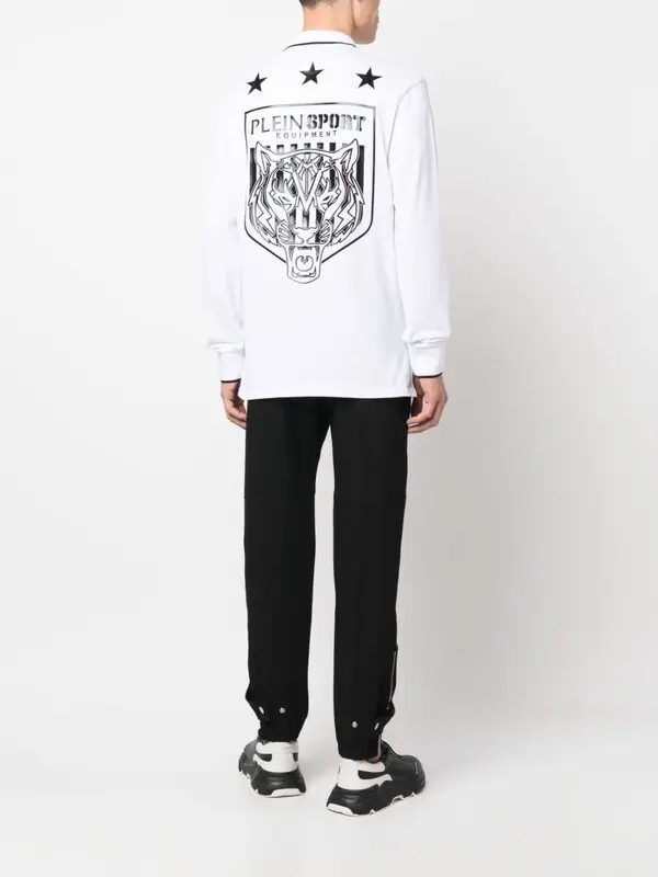 PLEIN SPORT Long-sleeve Cotton Polo Shirt