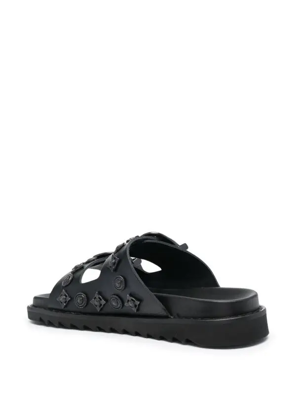 Toga Stud-embellished Leather Slides - Black