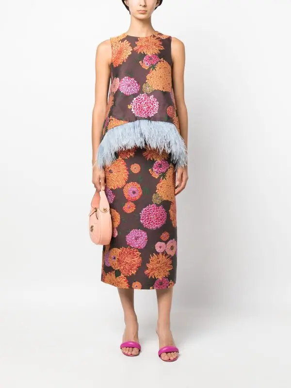 La DoubleJ La Scala Feather-trim Top
