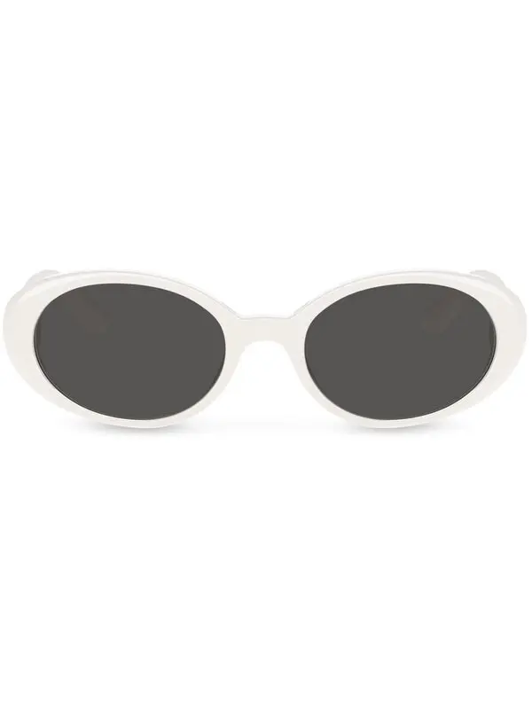Dolce & Gabbana Re-edition Dna Oval-frame Sunglasses - White