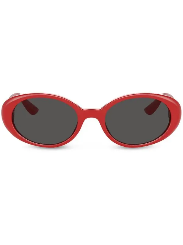 Dolce & Gabbana Re-Edition Dna Oval-Frame Sunglasses In Red  display picture 1