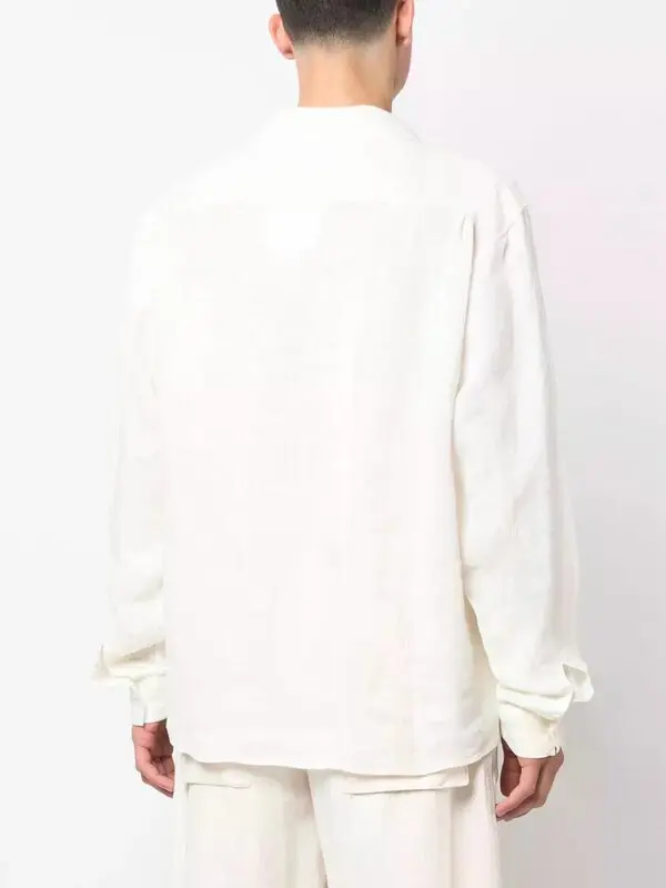 Orlebar Brown Long-sleeved V-neck Shirt - White