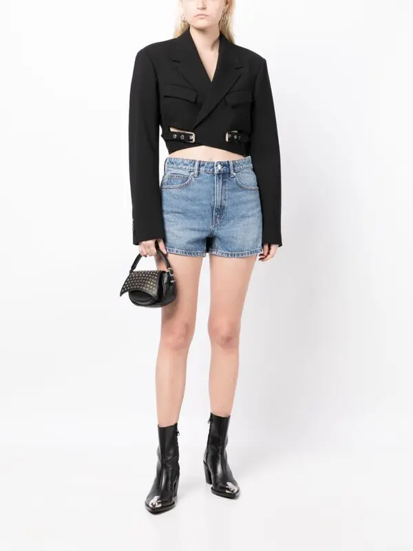 Alexander Wang Shorty High-rise Denim Shorts