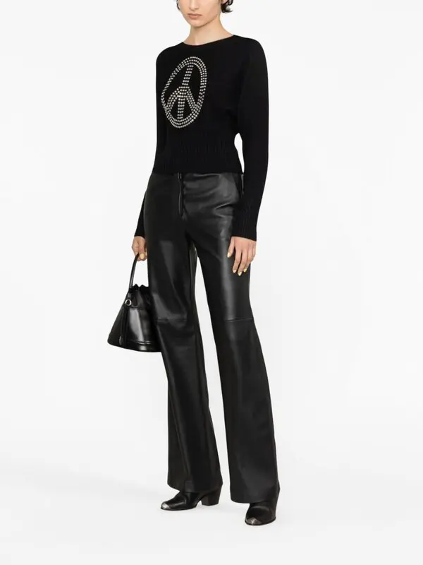 Moschino Studded Peace Symbol Sweater - Black