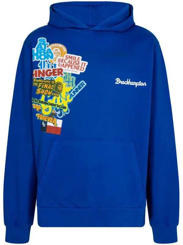 BROCKHAMPTON Graphic-print Cotton Hoodie - Blue