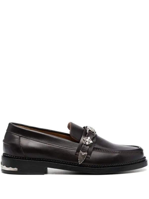 TOGA VIRILIS Logo-engraved Leather Loafers