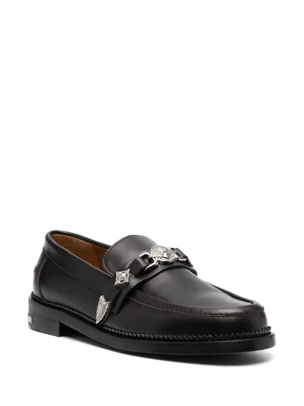 TOGA VIRILIS Logo-engraved Leather Loafers