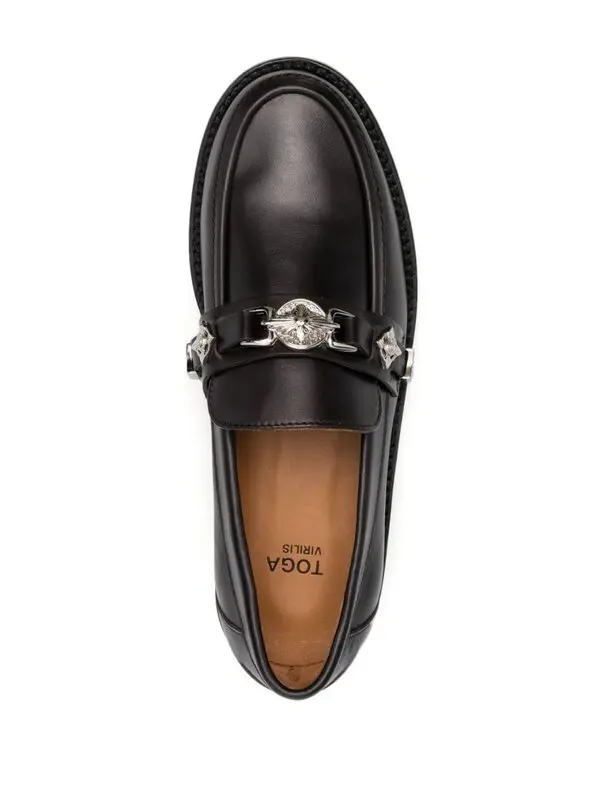 TOGA VIRILIS Logo-engraved Leather Loafers