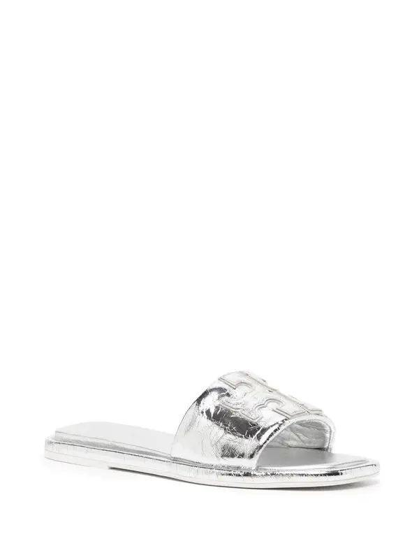 Tory Burch Double T Leather Slides