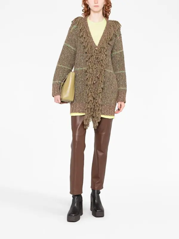 Stella McCartney Cable-knit Tweed Cardigan Coat - Brown