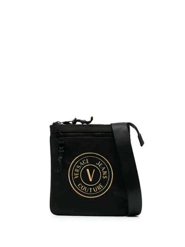 Versace Logo-patch Messenger Bag - Black