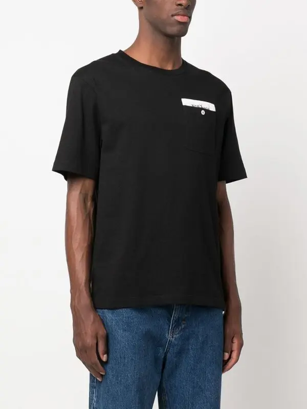 Palm Angels Logo-tape Cotton T-shirt - Black
