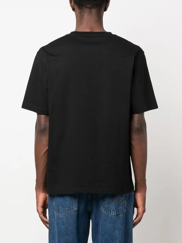Palm Angels Logo-tape Cotton T-shirt - Black