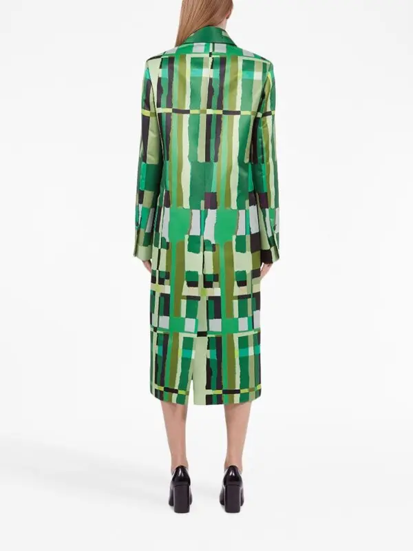 FERRAGAMO Abstract-print Single-breasted Coat