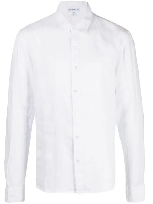 JAMES PERSE Long-sleeved Linen Shirt - White