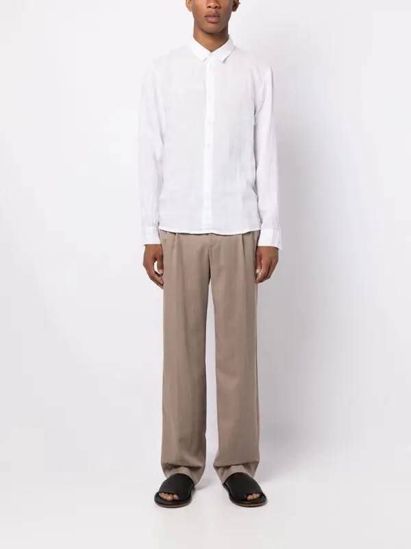 JAMES PERSE Long-sleeved Linen Shirt - White
