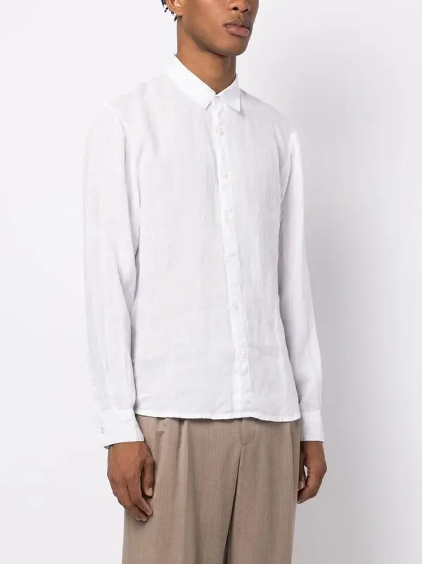 JAMES PERSE Long-sleeved Linen Shirt - White