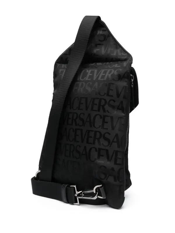 Versace Allover Neo Sling Backpack In Black - 58% Off  display picture 1