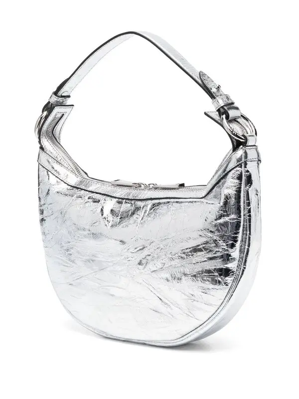 Versace Metallic-effect Shoulder Bag - Silver