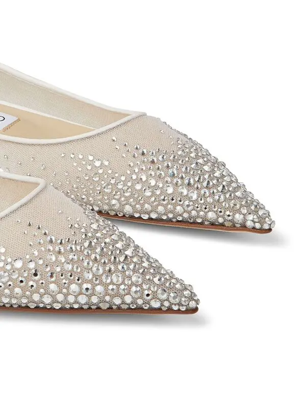 JIMMY CHOO Love Flat Ballerinas With Crystal Embellishments