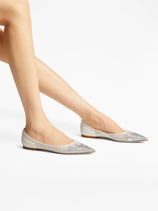 JIMMY CHOO Love Flat Ballerinas With Crystal Embellishments