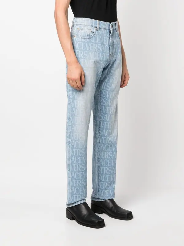 Versace Allover Straight-leg Jeans