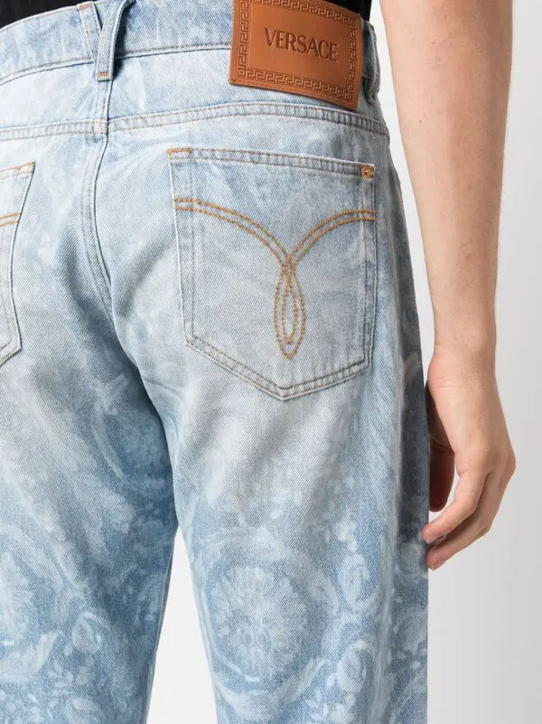 Versace Allover Straight-leg Jeans