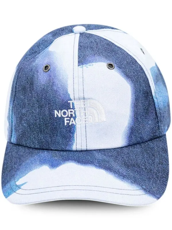 Supreme X The North Face Bleached Denim Print 6-panel Cap - Blue