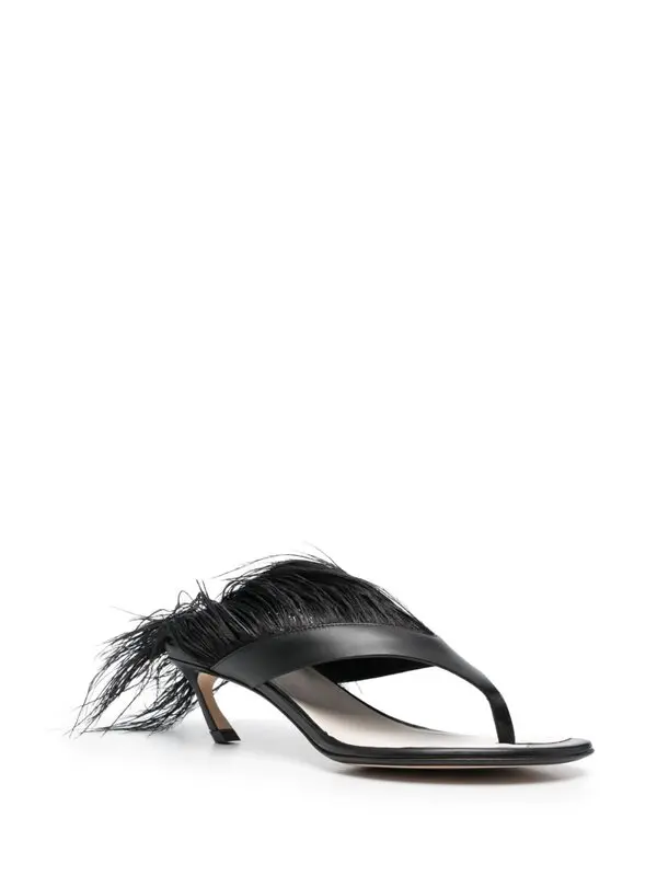 LANVIN Feather Swing 65 Leather Sandals