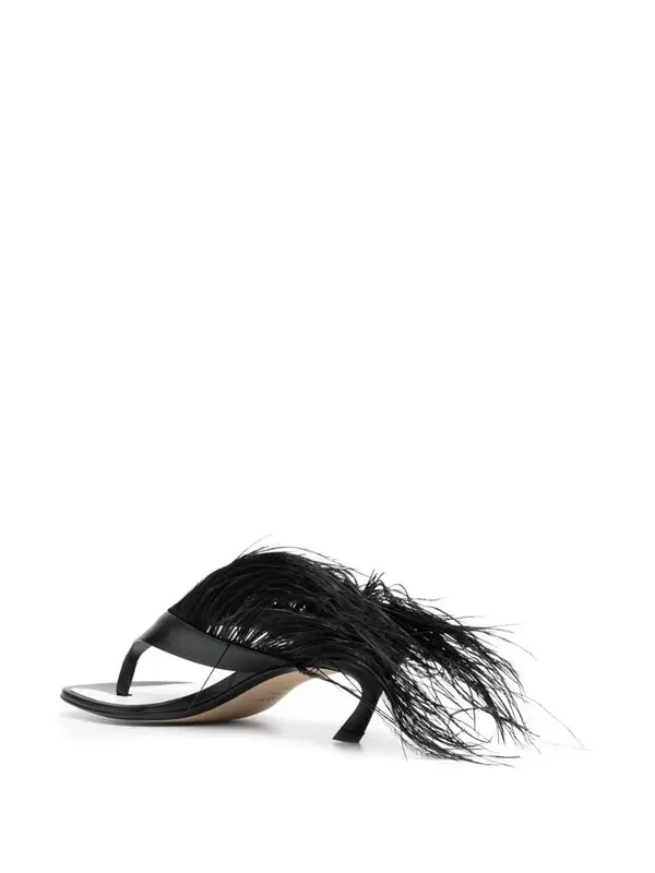 LANVIN Feather Swing 65 Leather Sandals