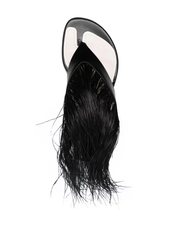 LANVIN Feather Swing 65 Leather Sandals