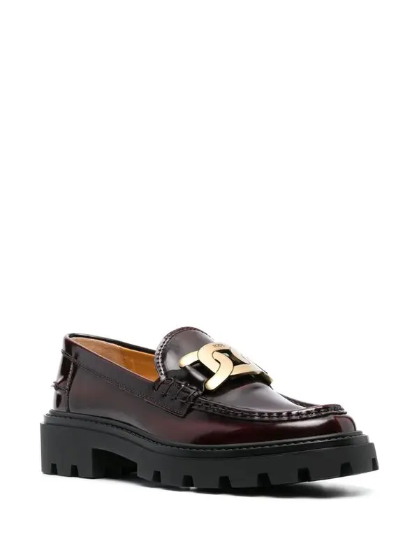 TOD'S Logo-plaque Leather Loafers