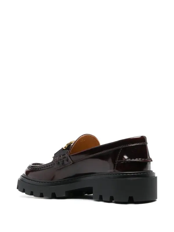 TOD'S Logo-plaque Leather Loafers