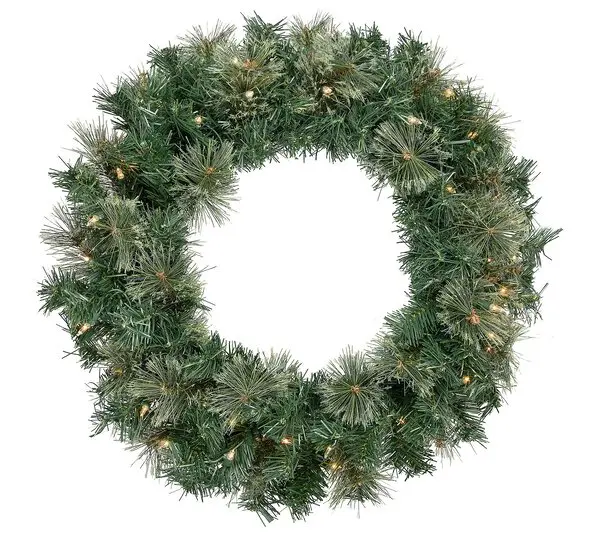 NORTHLIGHT Oregon Cashmere Pine 24 Wreath Clea R Lights - One-color