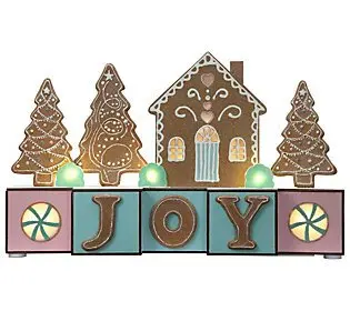HAUTE DECOR 15' Christmas Wood Blocks, Joy