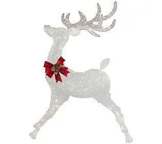 NORTHLIGHT 56' Led Reindeer W/ Glitter Bow Deco Ation - One-color