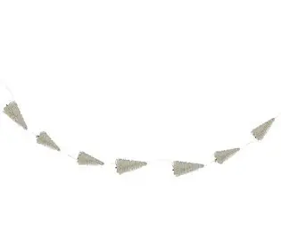 NORTHLIGHT 6.5' White Sisal Tree Garland W/ War White Lights - One-color