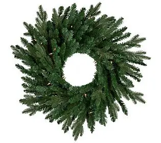 NORTHLIGHT Grande Spruce 24-inch Christmas Wrea Th Clear Light - One-color