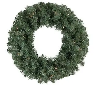 NORTHLIGHT Colorado Blue Spruce 24-inch Wreath / Clear Lights - One-color