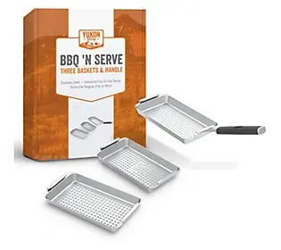 YUKON GLORY Bbq 'n Serve Set Of 3 Ss Grill Bask Ts - One-color