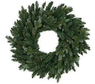 NORTHLIGHT Blue Spruce 48-inch Christmas Wreath Clear Lights - One-color