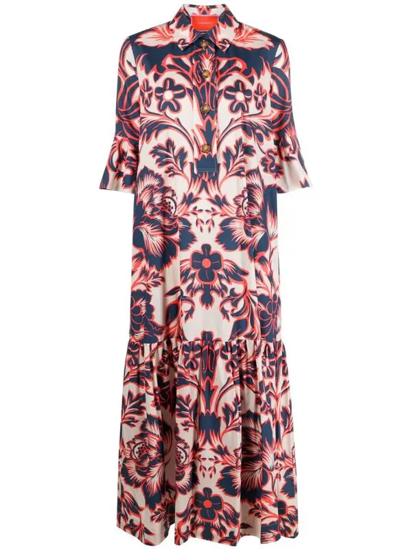 La DoubleJ Artemis Cotton Midi Dress - Blue