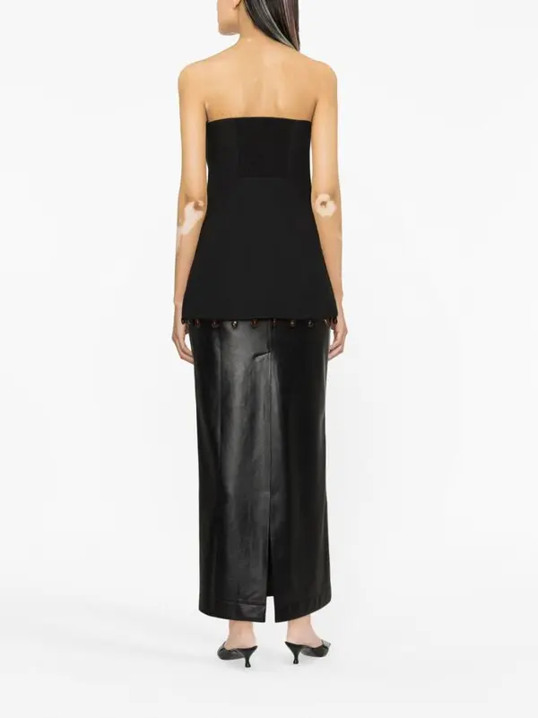 GANNI Beaded-hem Strapless Top