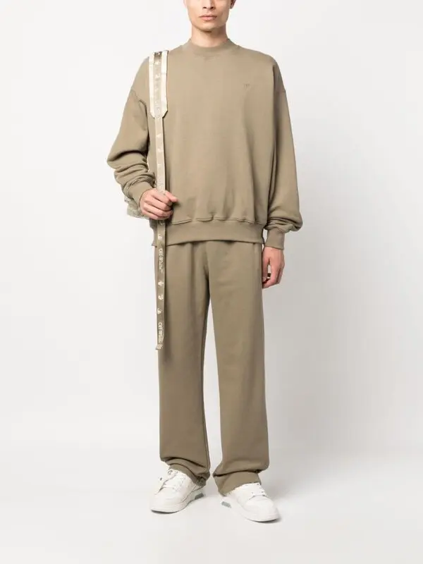 Off-White Logo-embroidered Cotton Sweatshirt